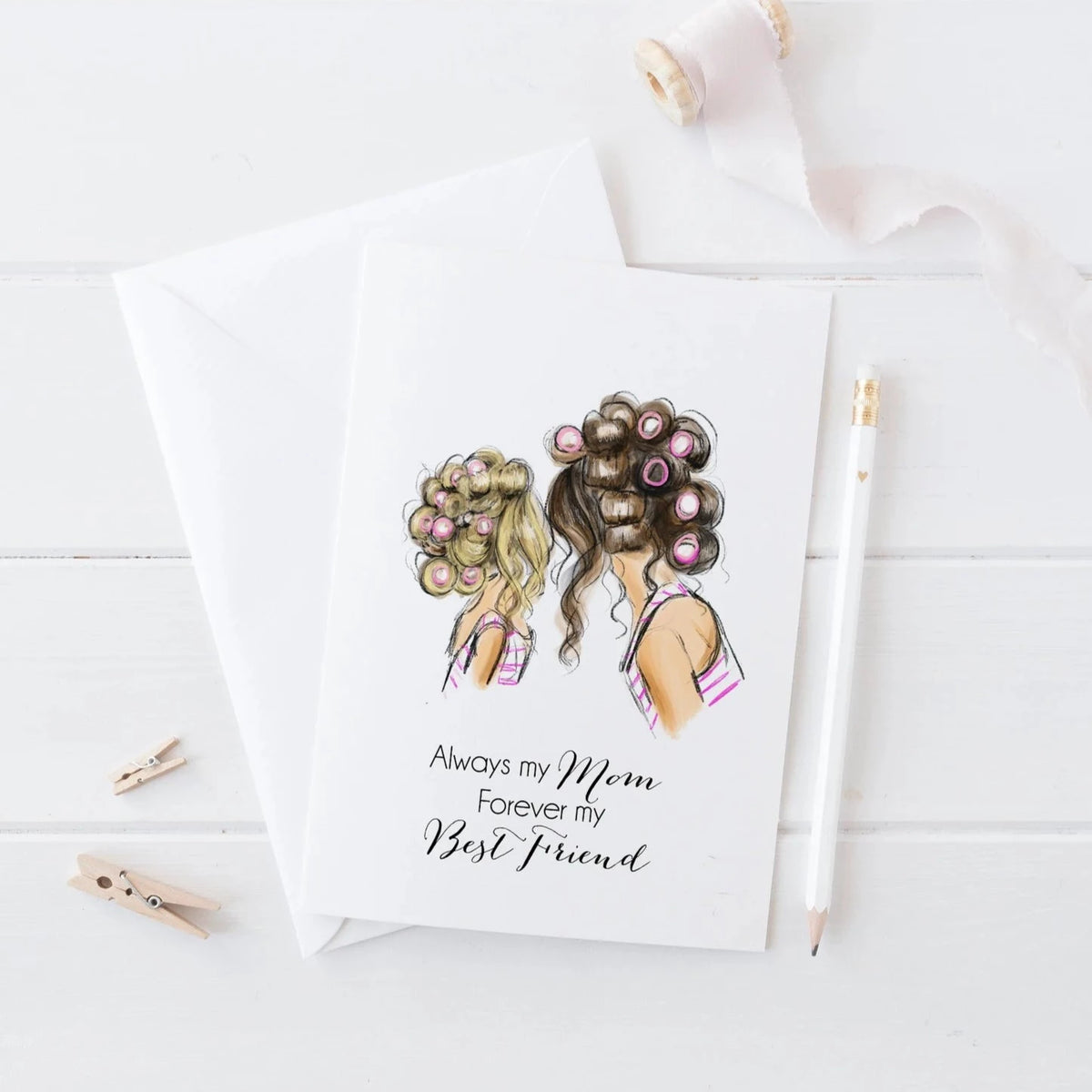 A Girl Always Needs Her Mom Card Melsys Illustrations