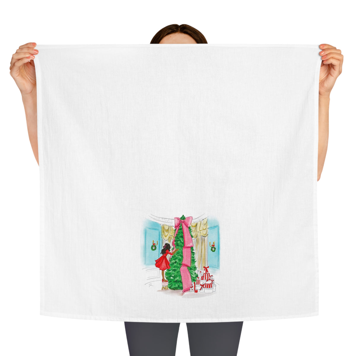 Holiday in The Parlor Tea Towel (Dark) – Melsy's Illustrations