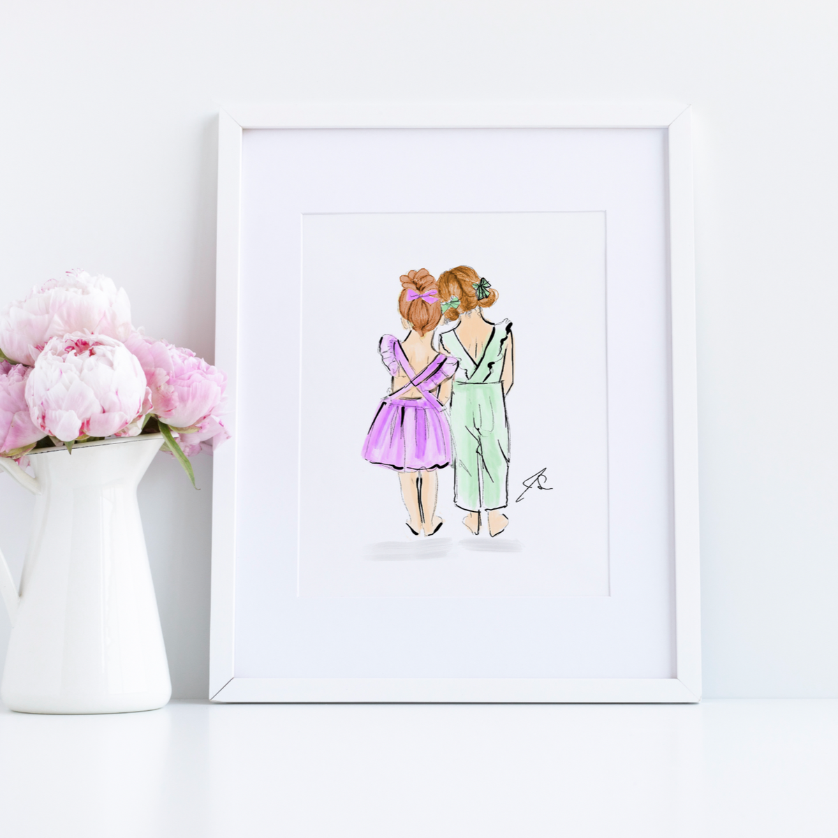 Customizable Bow Besties Art Print – Melsy's Illustrations