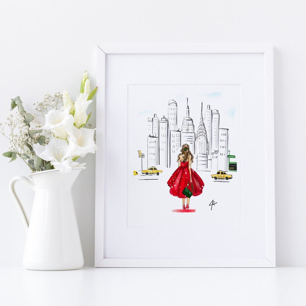 Holiday In NYC Art Print – Melsy's Illustrations