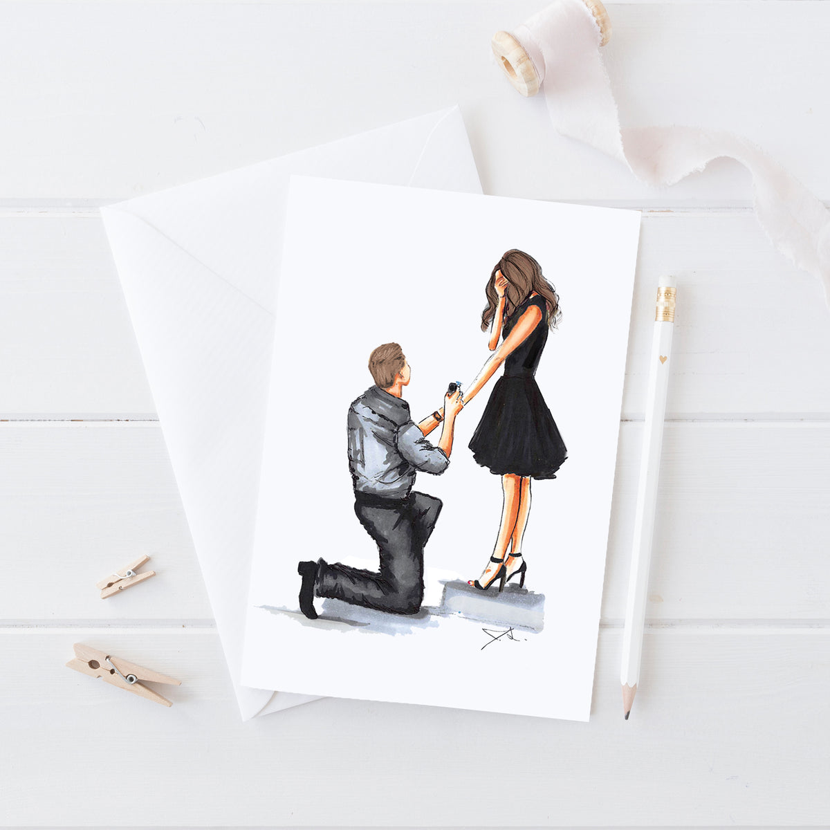 Bended Knee Card – Melsy's Illustrations